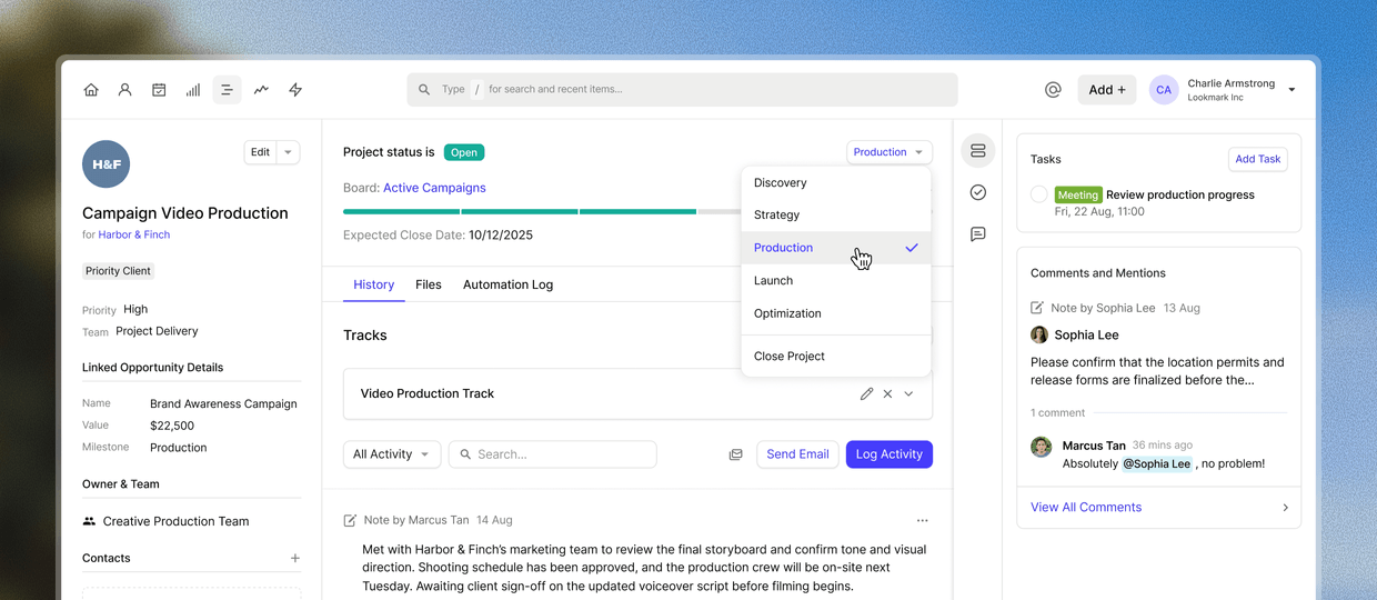 Project management tool | Capsule CRM