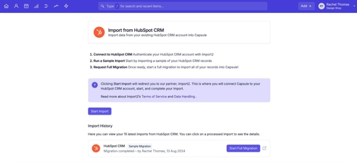Migrating Data | Capsule CRM